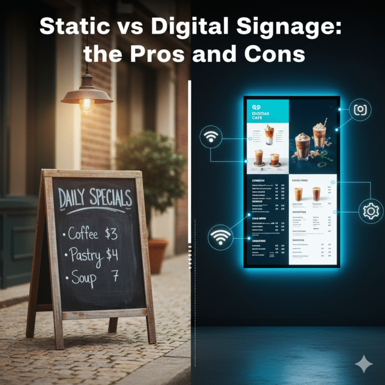Static vs Digital Signage: The Pros and Cons - ScreensHub